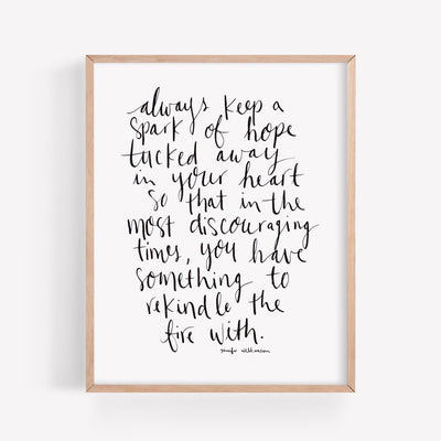 Always Keep Hope Hand Lettered Poetry Art Print– Healing Brave