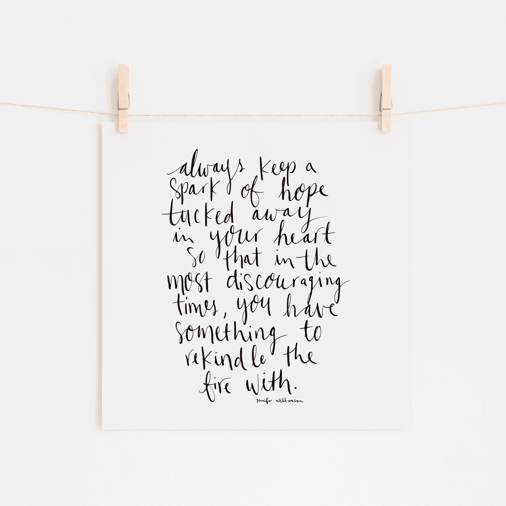 Always Keep Hope Hand Lettered Poetry Art Print– Healing Brave