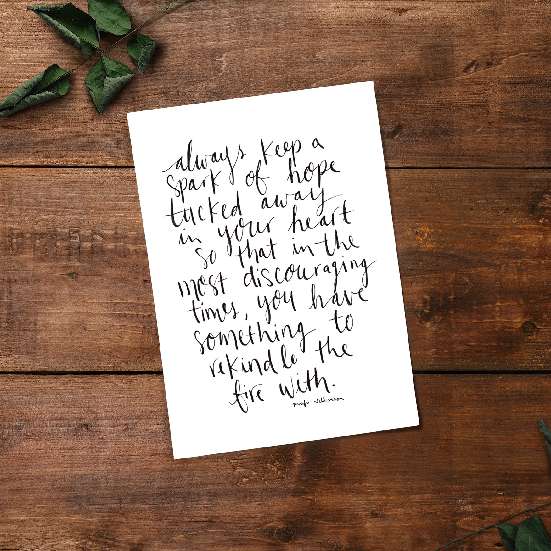 Always Keep Hope Hand Lettered Poetry Art Print– Healing Brave