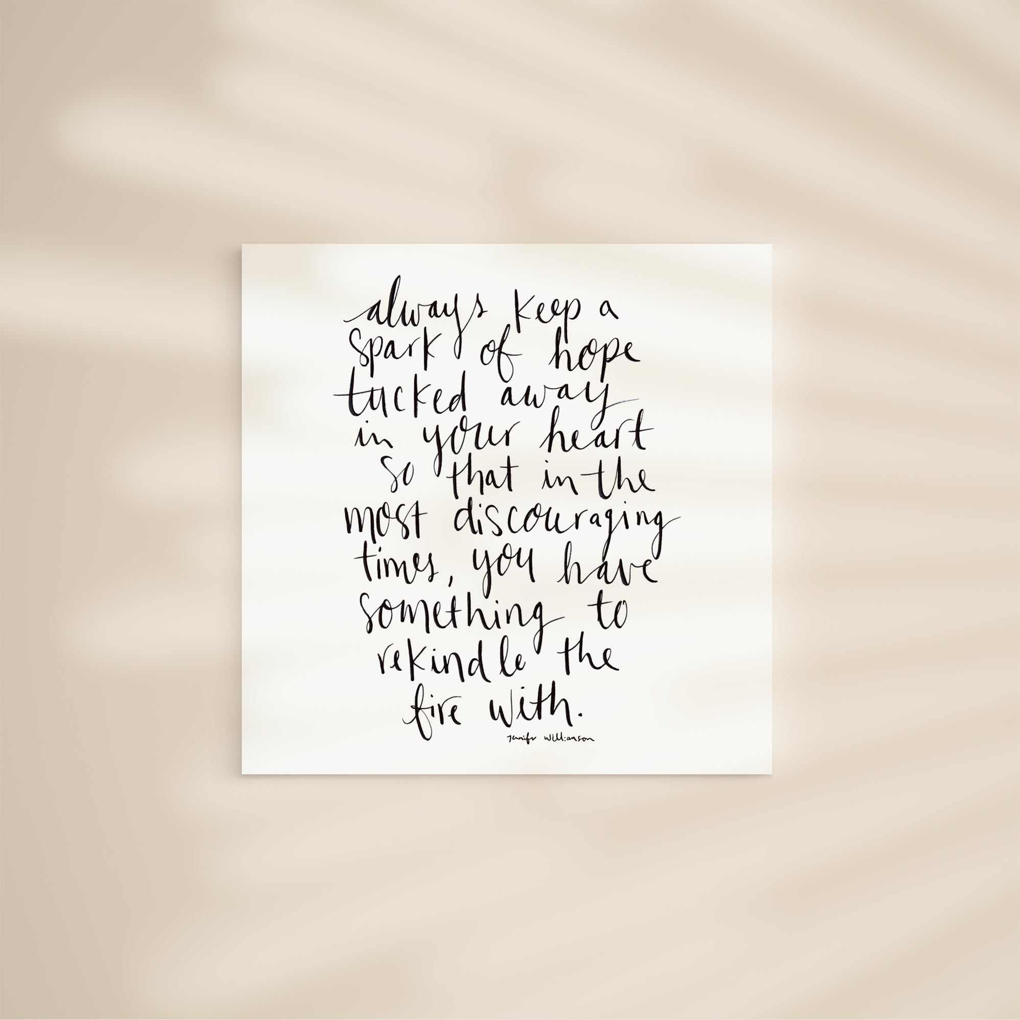 Always Keep Hope Hand Lettered Poetry Art Print– Healing Brave