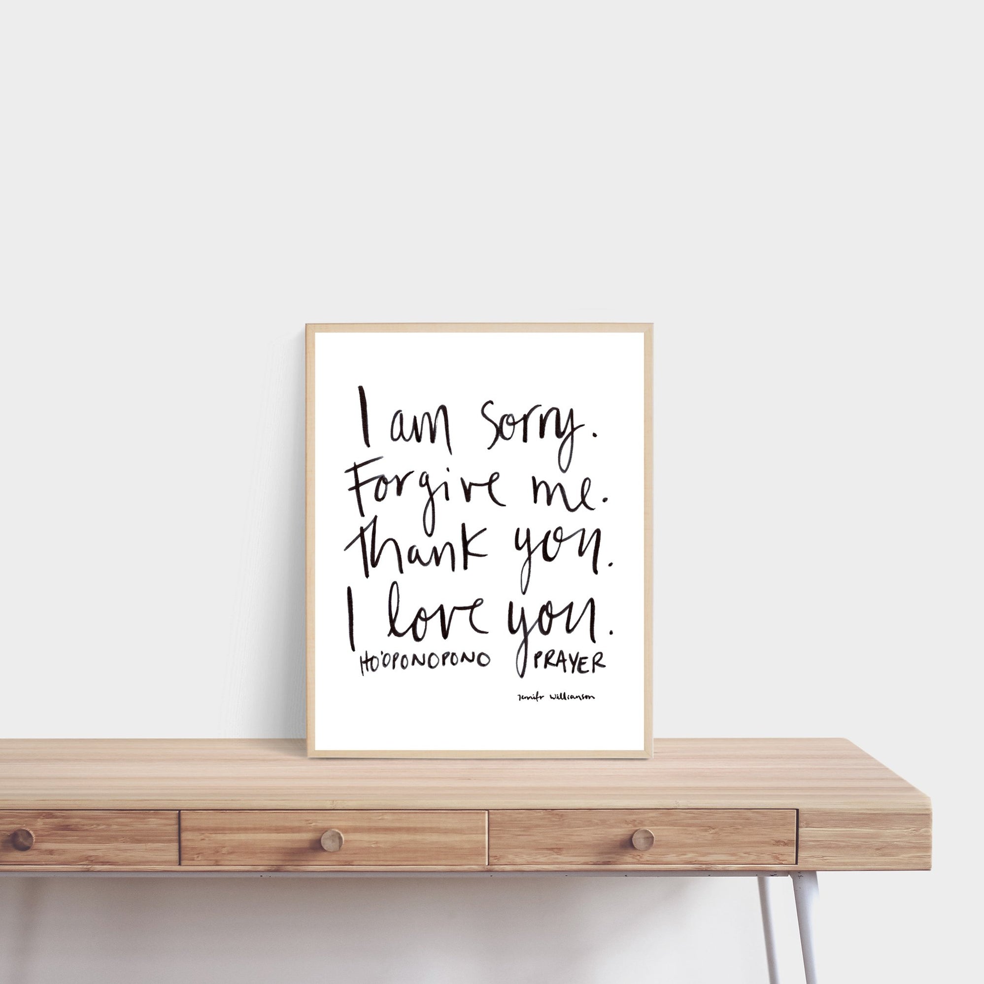 Hawaiian Ho'oponopono Prayer Hand Lettered Art Print– Healing Brave