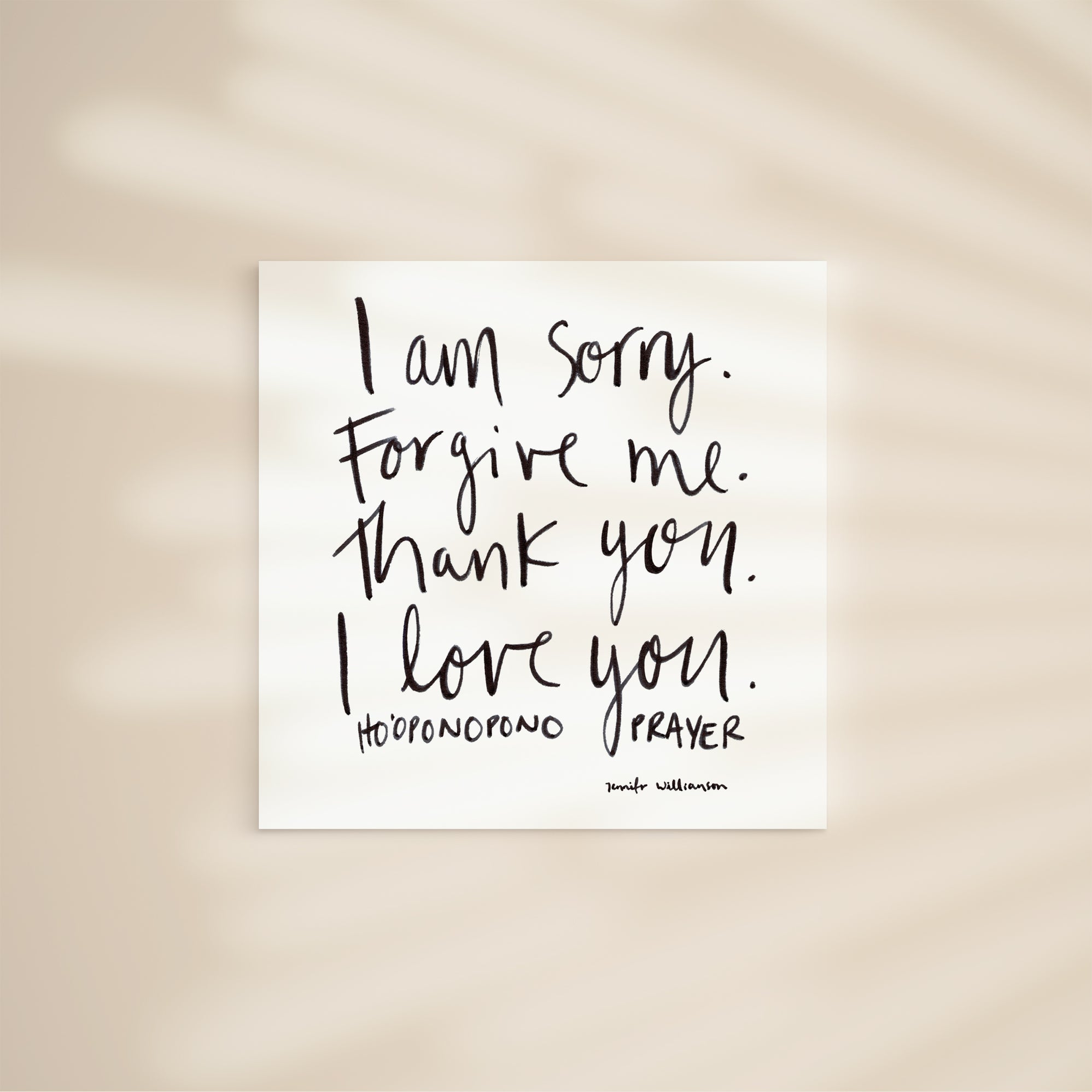 Hawaiian Ho'oponopono Prayer Hand Lettered Art Print– Healing Brave