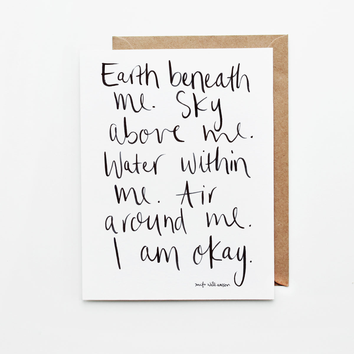 I Am Okay Hand Lettered Affirmation Encouragement Card– Healing Brave