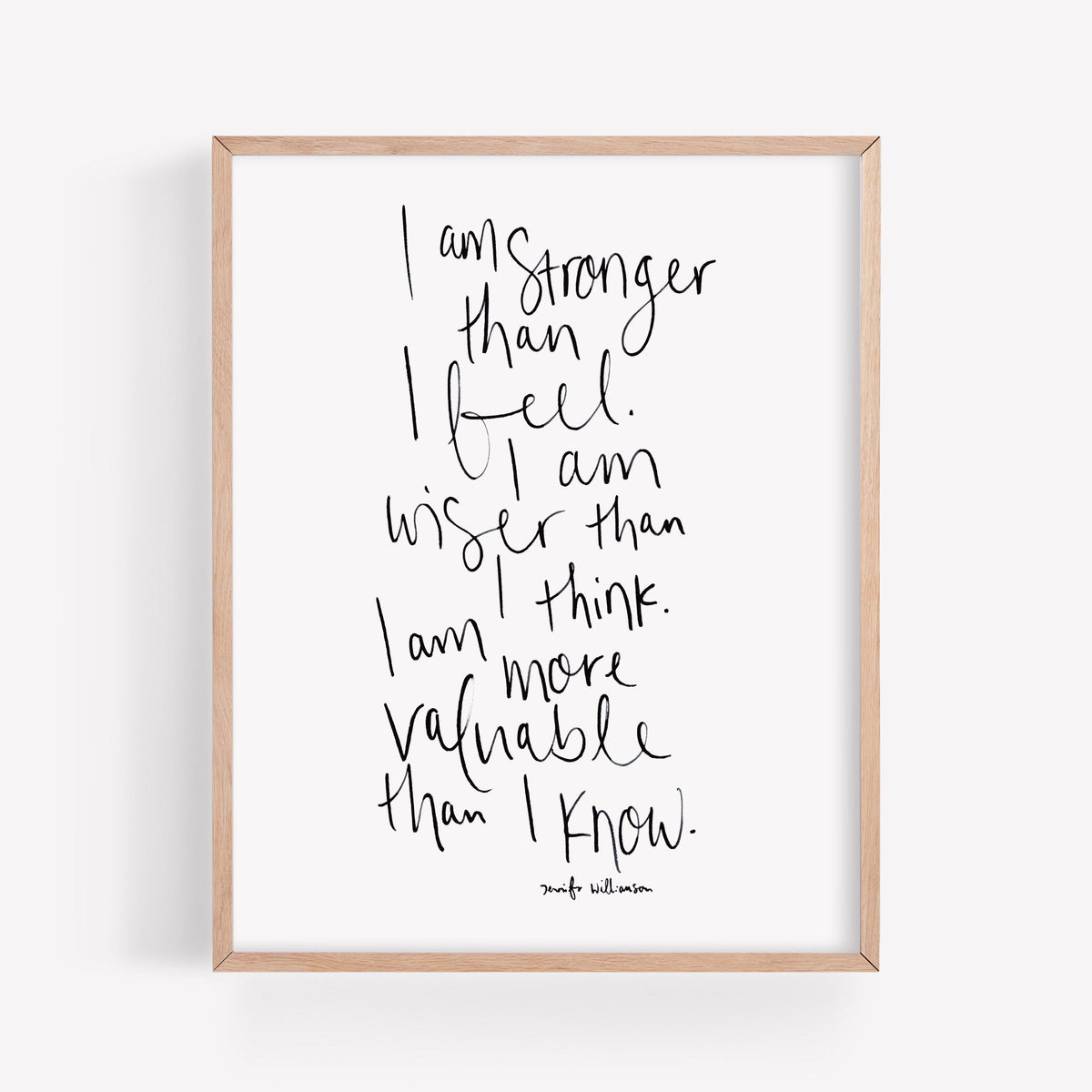 I Am Stronger Than I Feel Hand Lettered Affirmation Art Print– Healing ...