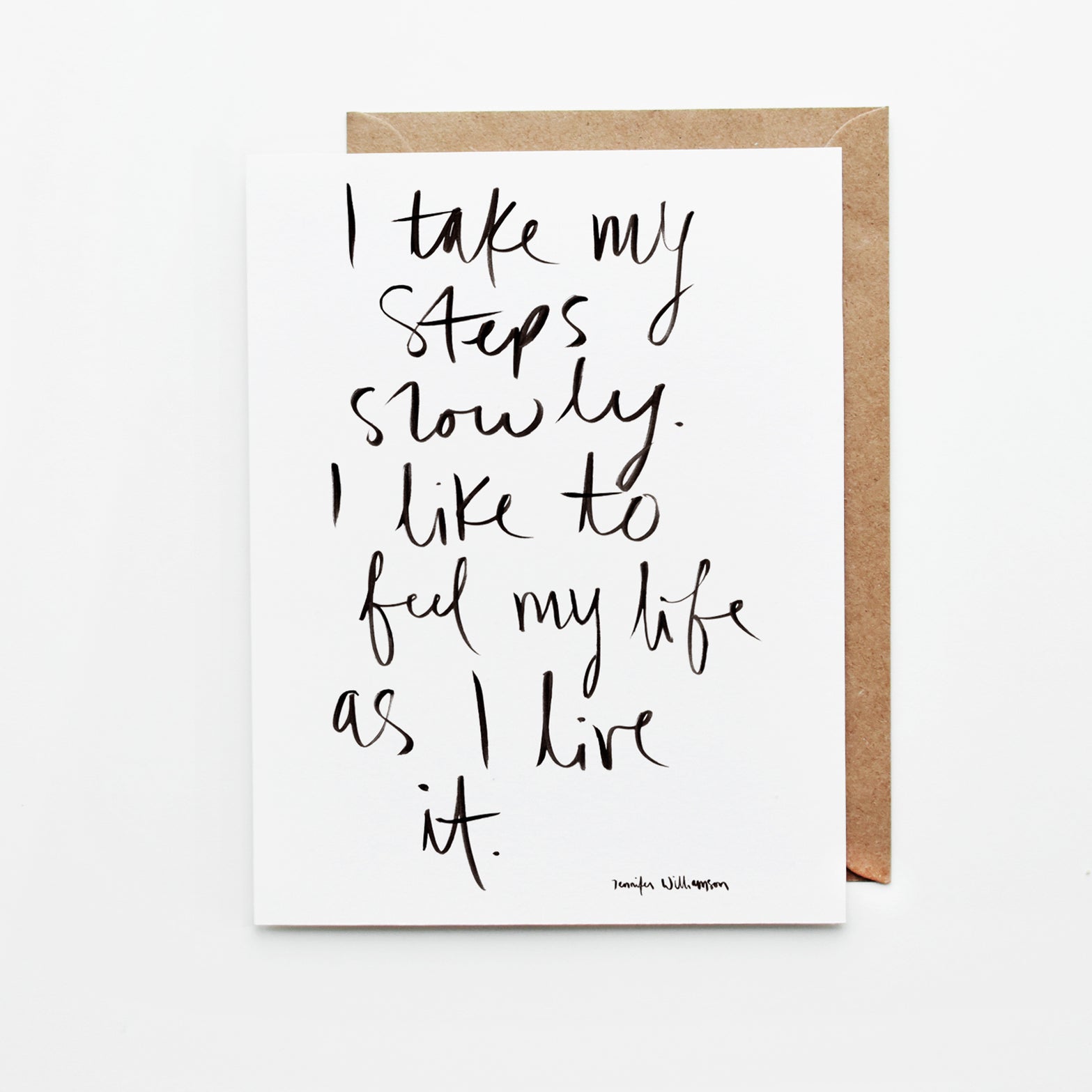 I Take My Steps Slowly Hand Lettered Affirmation Encouragement Card ...