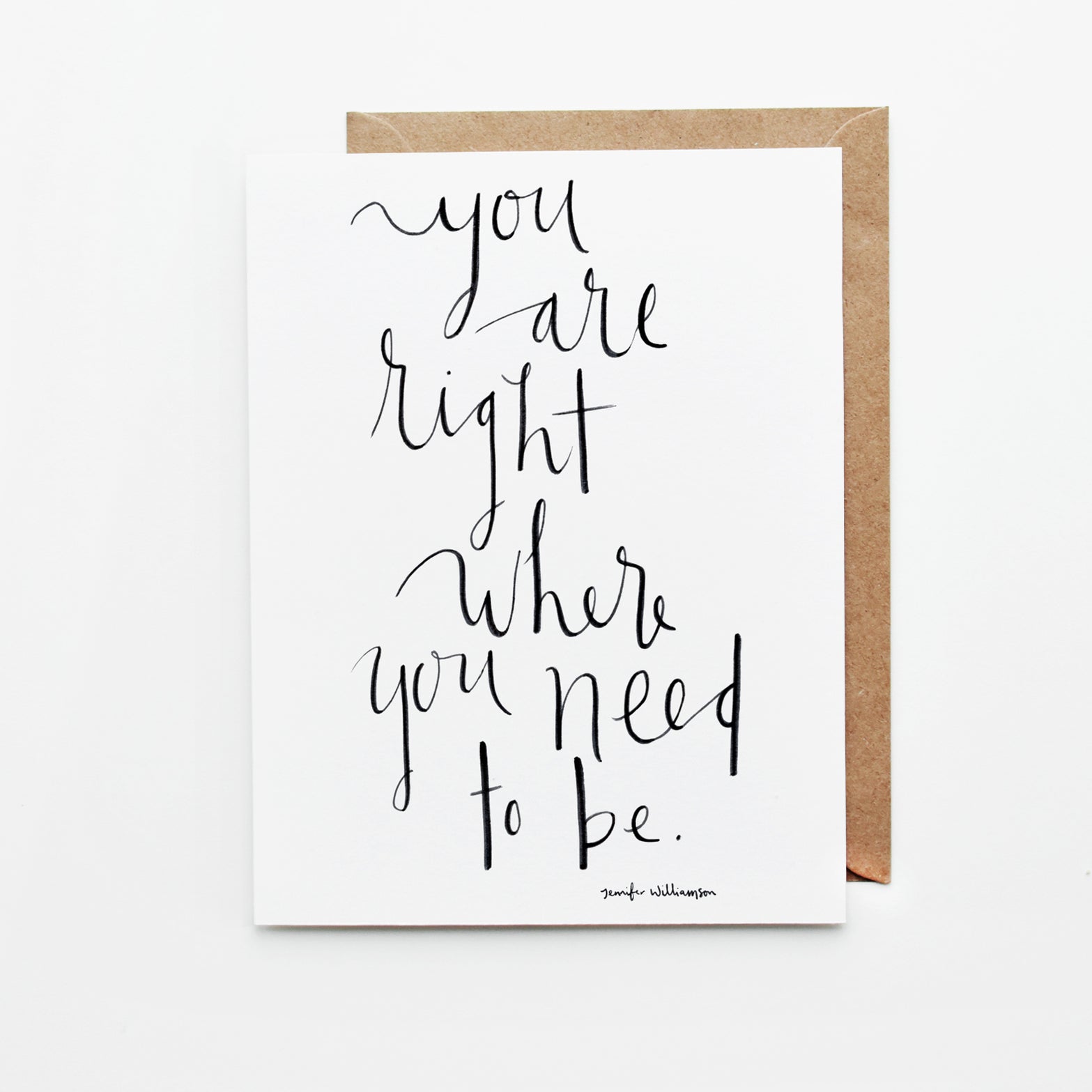 You Are Right Where You Need To Be Hand Lettered Encouragement Card ...